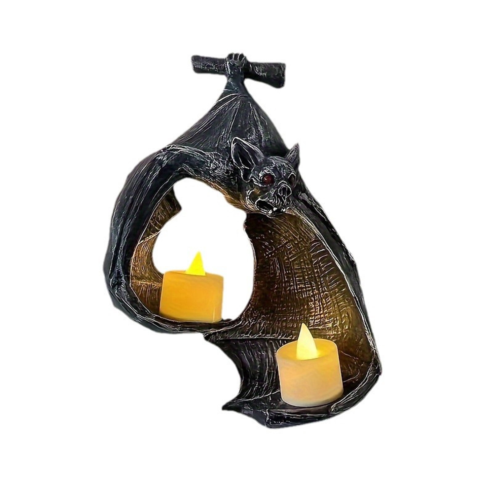 Bat Wall Tealight Holder - Halloween Gothic Candle Sconce with LED ...