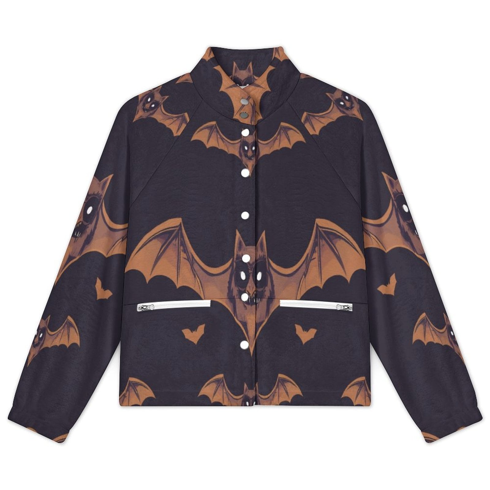 Bat Warm Women's Plush Jacket Stand Collar Full Sleeve With Zipper ...