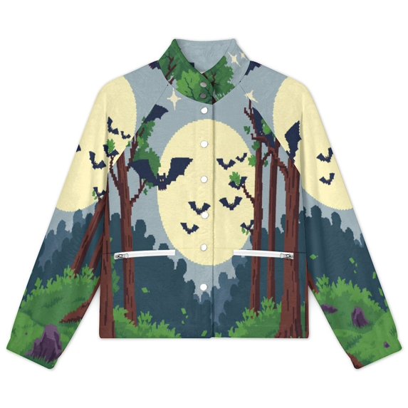 Bat Warm Women's Plush Jacket Stand Collar Full Sleeve With Zipper ...