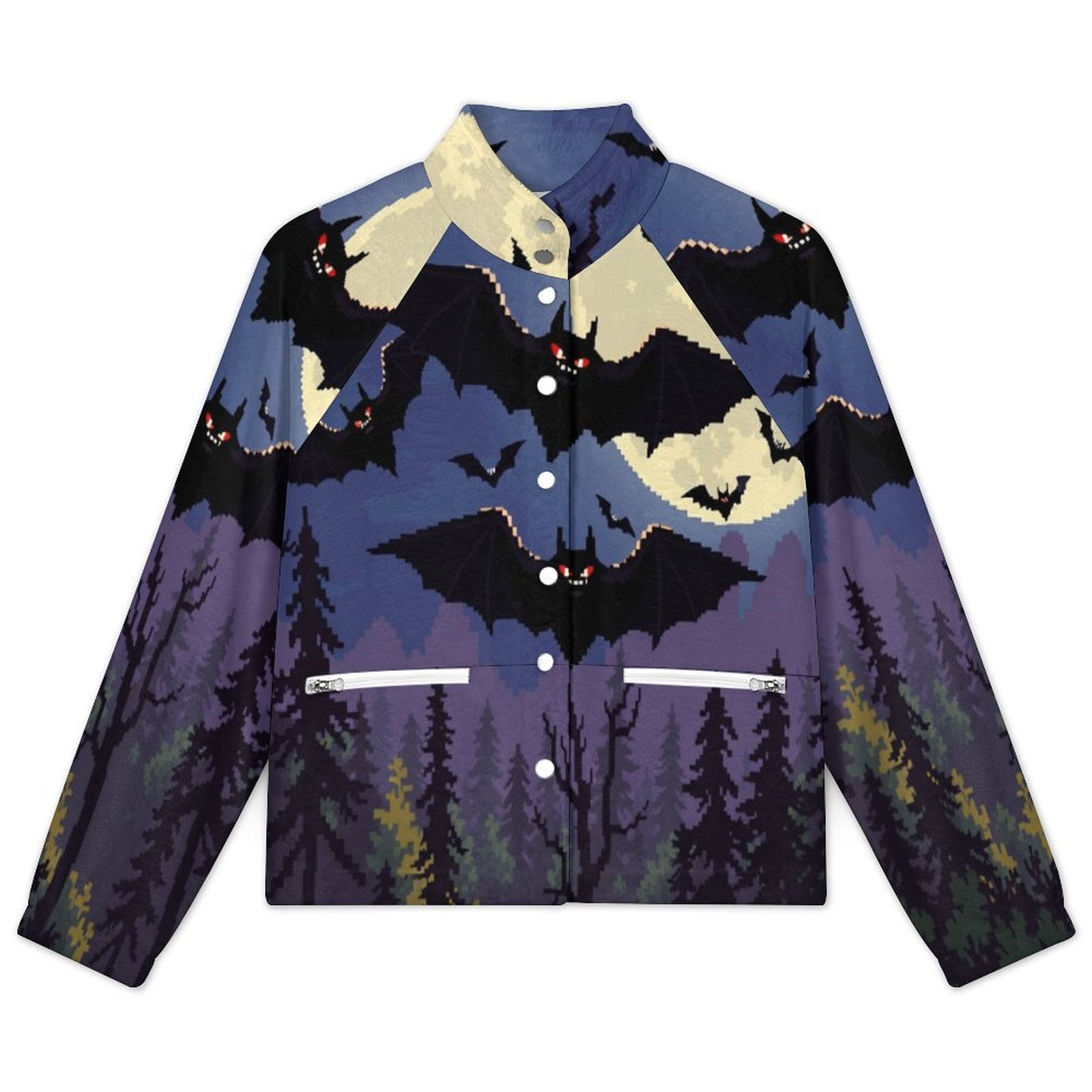 Bat Warm Women's Plush Jacket Stand Collar Full Sleeve With Zipper ...