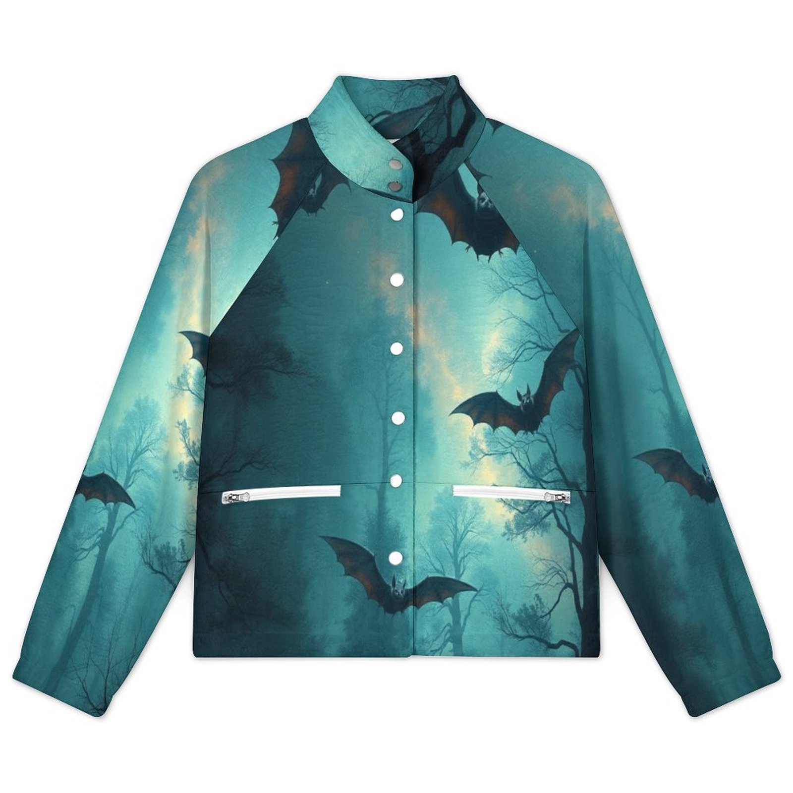 Bat Warm Women's Plush Jacket Stand Collar Full Sleeve With Zipper ...