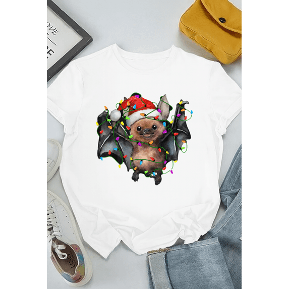 Bat With St Nick Hat Christmas Tree Lighting Funny up to Size 5XL ...