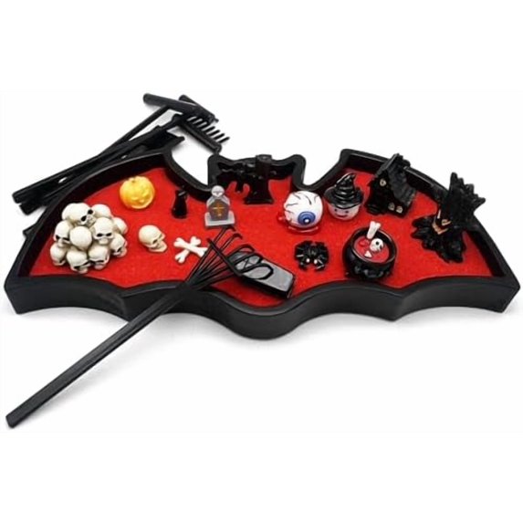 Bat Zen Garden Kit Mini Décor Halloween Spooky Office Decorations Tray ...