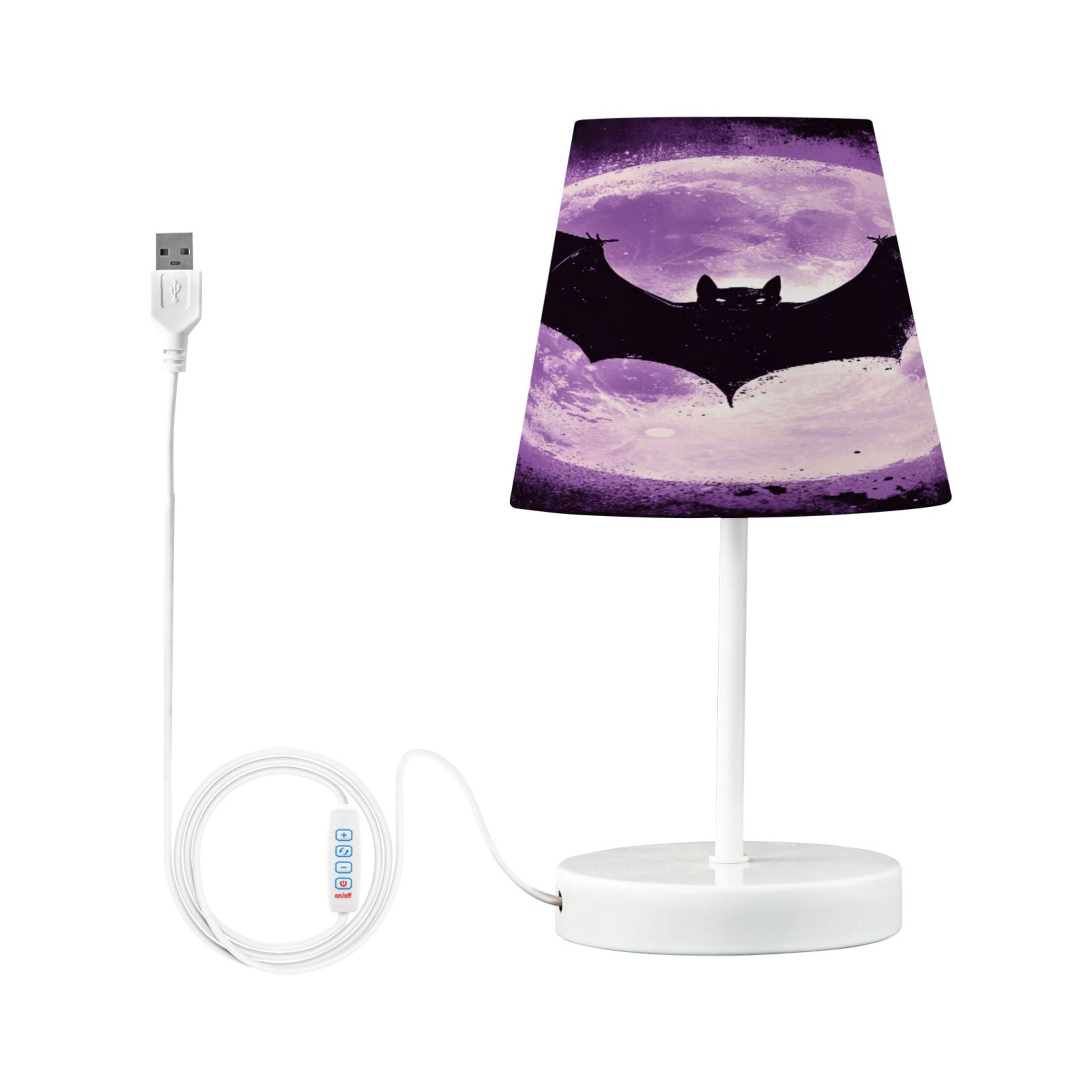 Bat and Moon Desk Lamp LED Table Nightstand Lamps with 3 Color ...