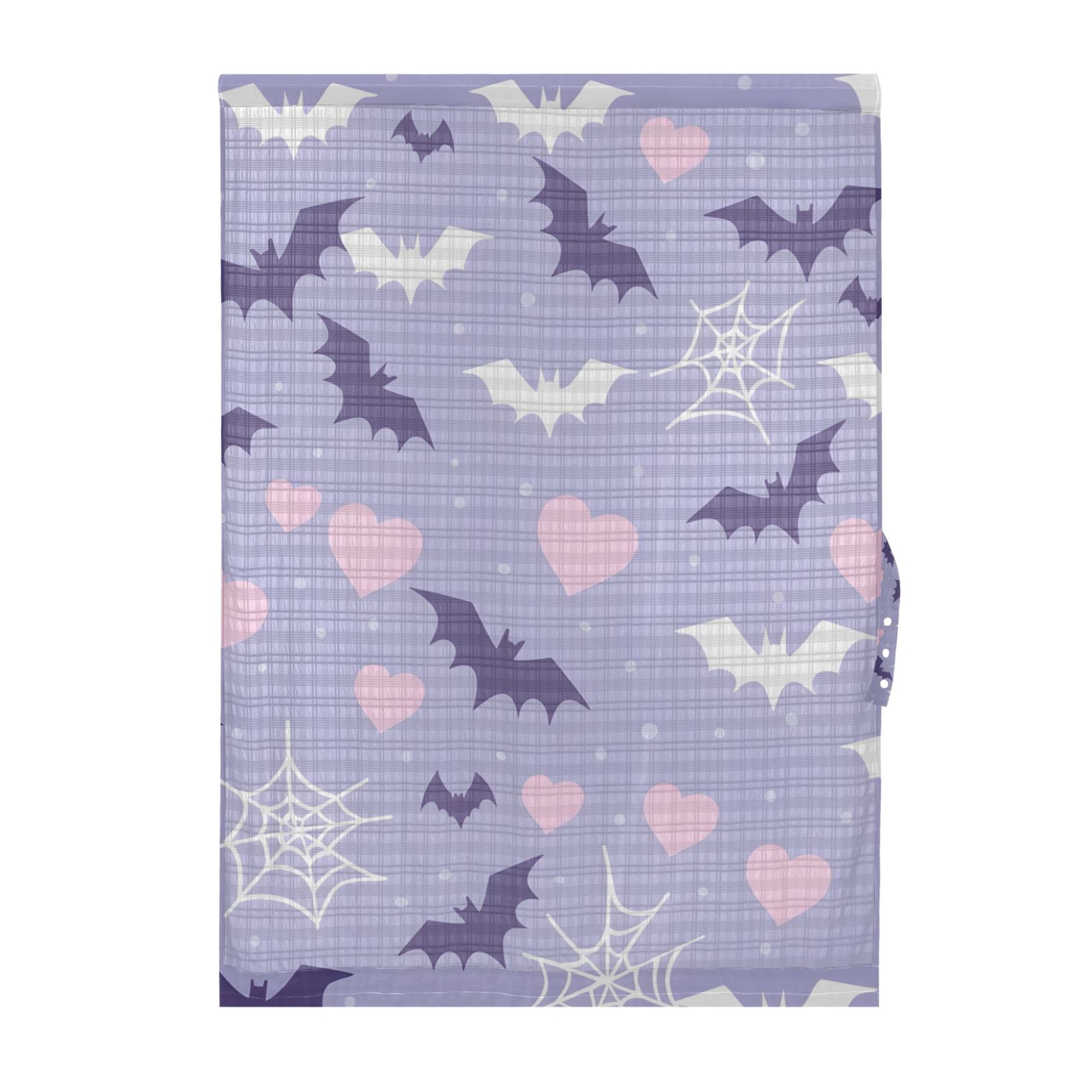Bat and Webs Pattern Door Curtain Sheer Privacy Light Filtering Window ...