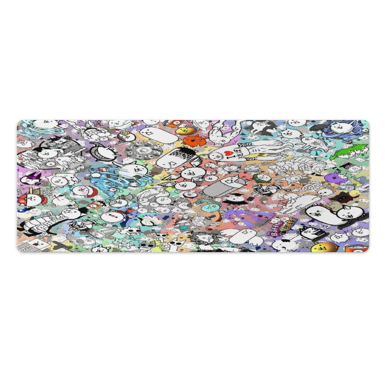 Bat-tle Cats Large Mouse Pad Rubber Lock Edge Office Mouse Pad Suitable ...