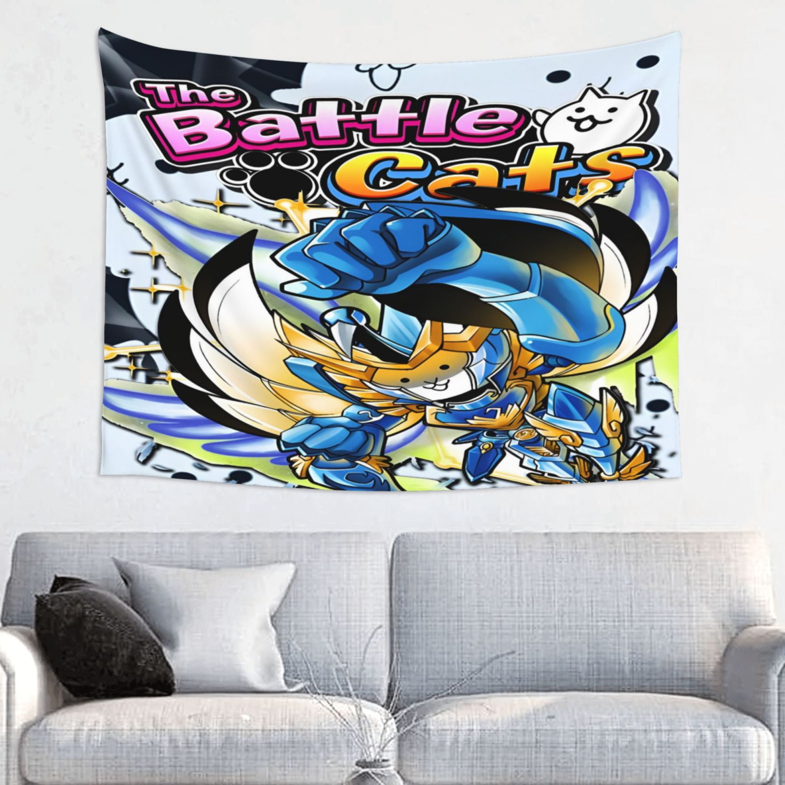 Bat-tle Cats Tapestry Kawaii Tapestry Room Decor Aesthetic Cute Room ...