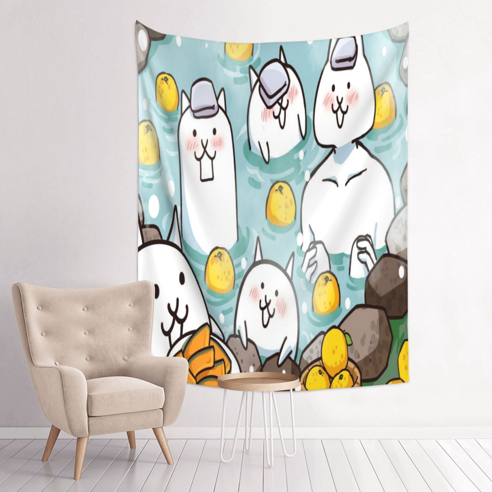 Bat-tle Cats Tapestry Kawaii Tapestry Room Decor Aesthetic Cute Room ...