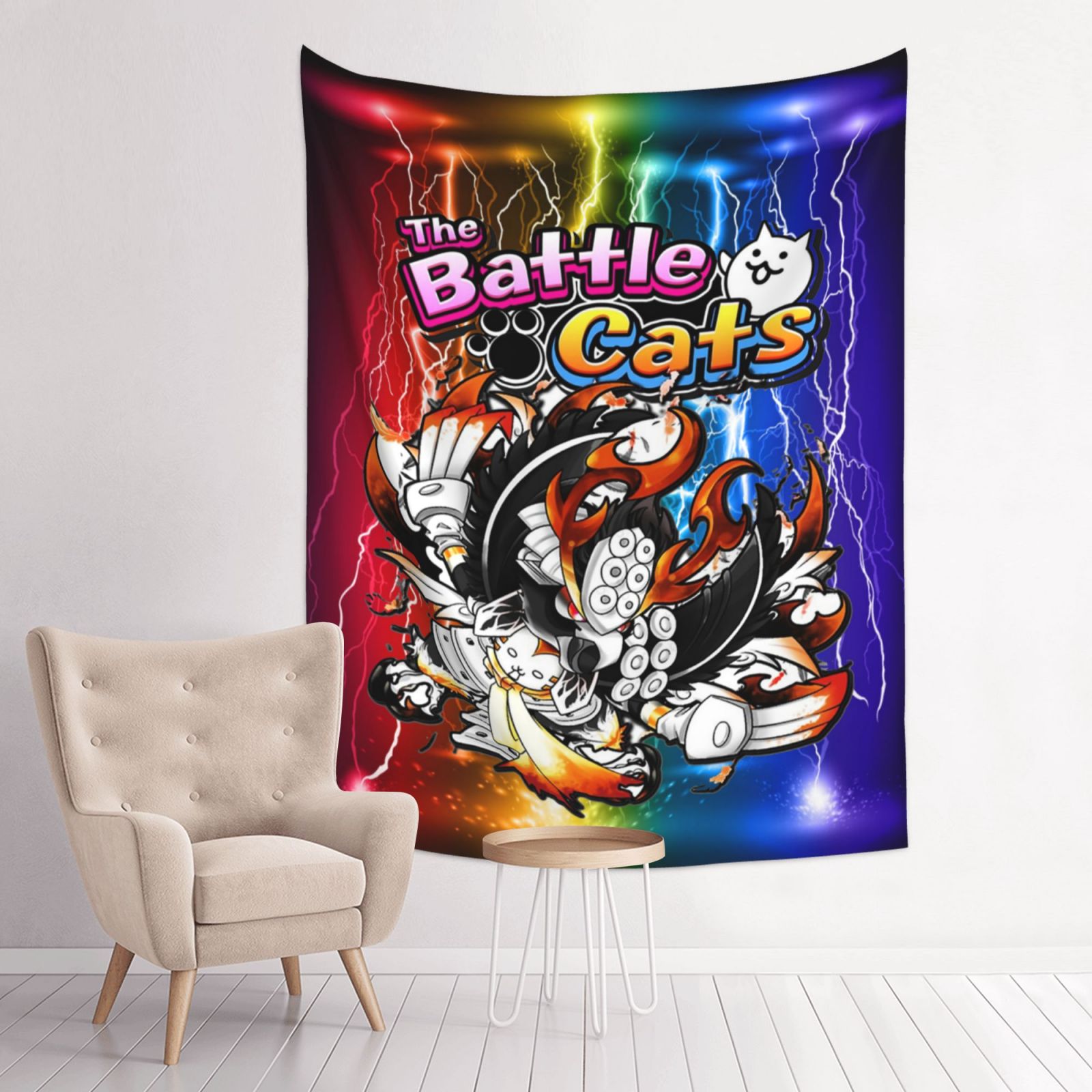 Bat-tle Cats Tapestry Kawaii Tapestry Room Decor Aesthetic Cute Room ...