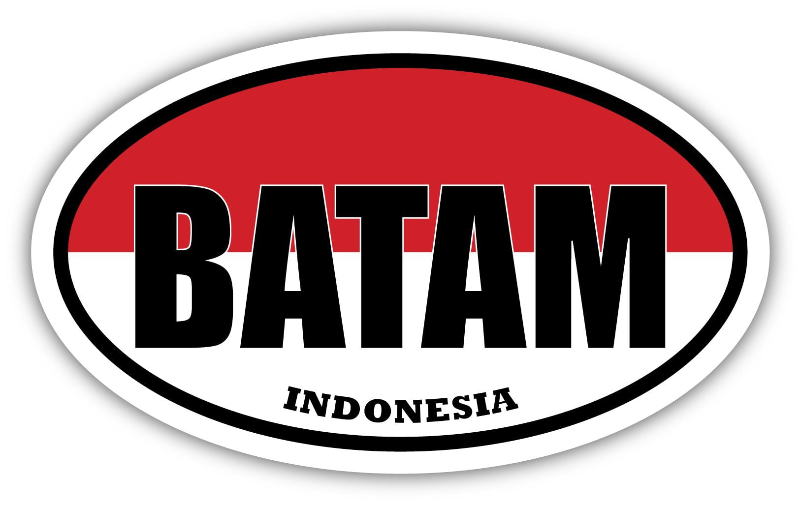 Batam Indonesia Flag Oval Decal Vinyl Bumper Sticker 3x5 inches ...