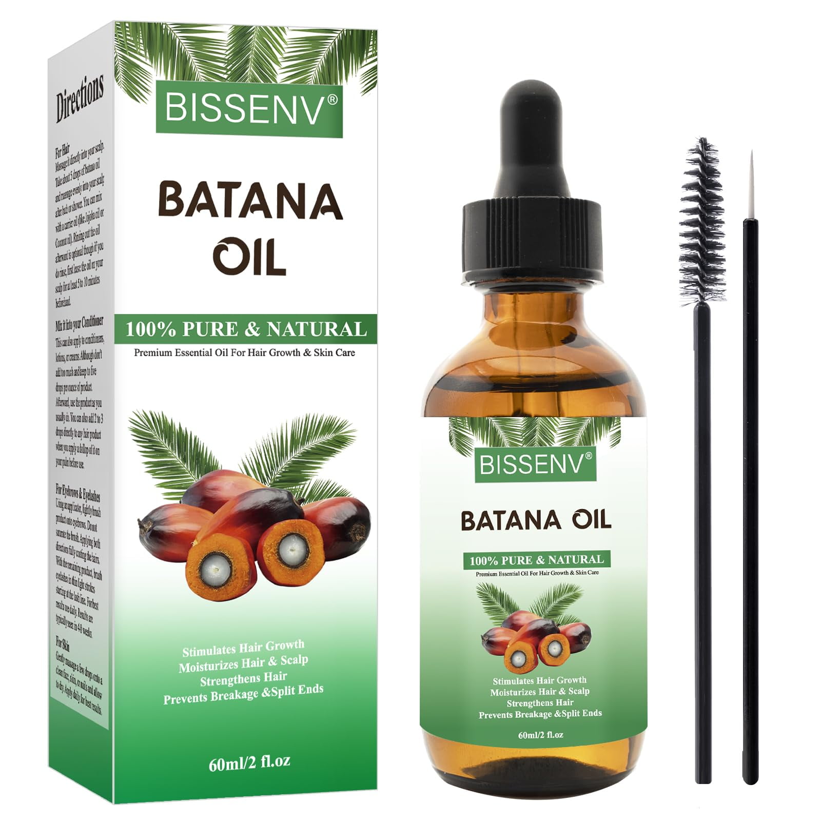 Batana Oil for Hair Growth & Skin Care 2.02 Fl oz - 100% Pure Natural ...