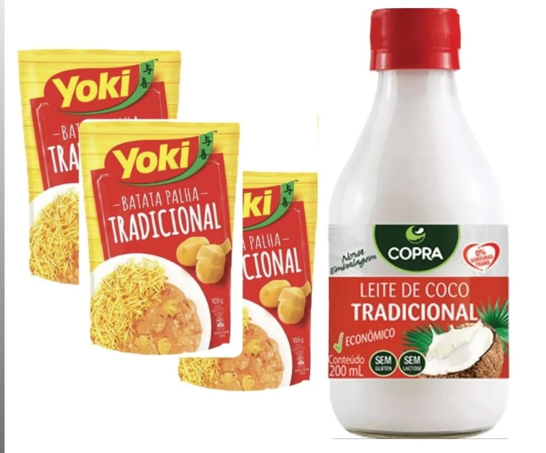 Batata Palha Yoki Pack of 3 x 105g + Leite de Coco Copra 200ml Brazil in Texas Bundle - Walmart.com
