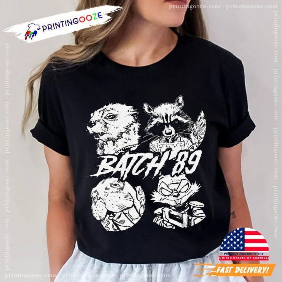 Batch 89 Guardians Of The Galaxy Raccoon Team T-shirt - Walmart.com