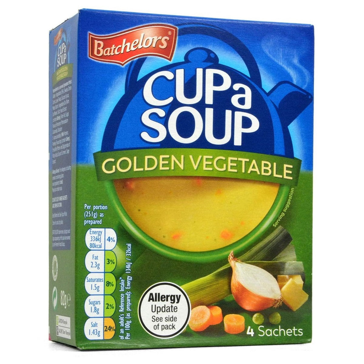 Batchelors Cup A Soup Golden Vegetable 4S 82G (Pack of 9) - Walmart.com