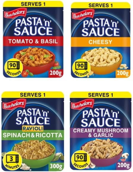 Batchelors Pasta 'n' Sauce Variety Pack, Tomato & Basil, Cheesy ...