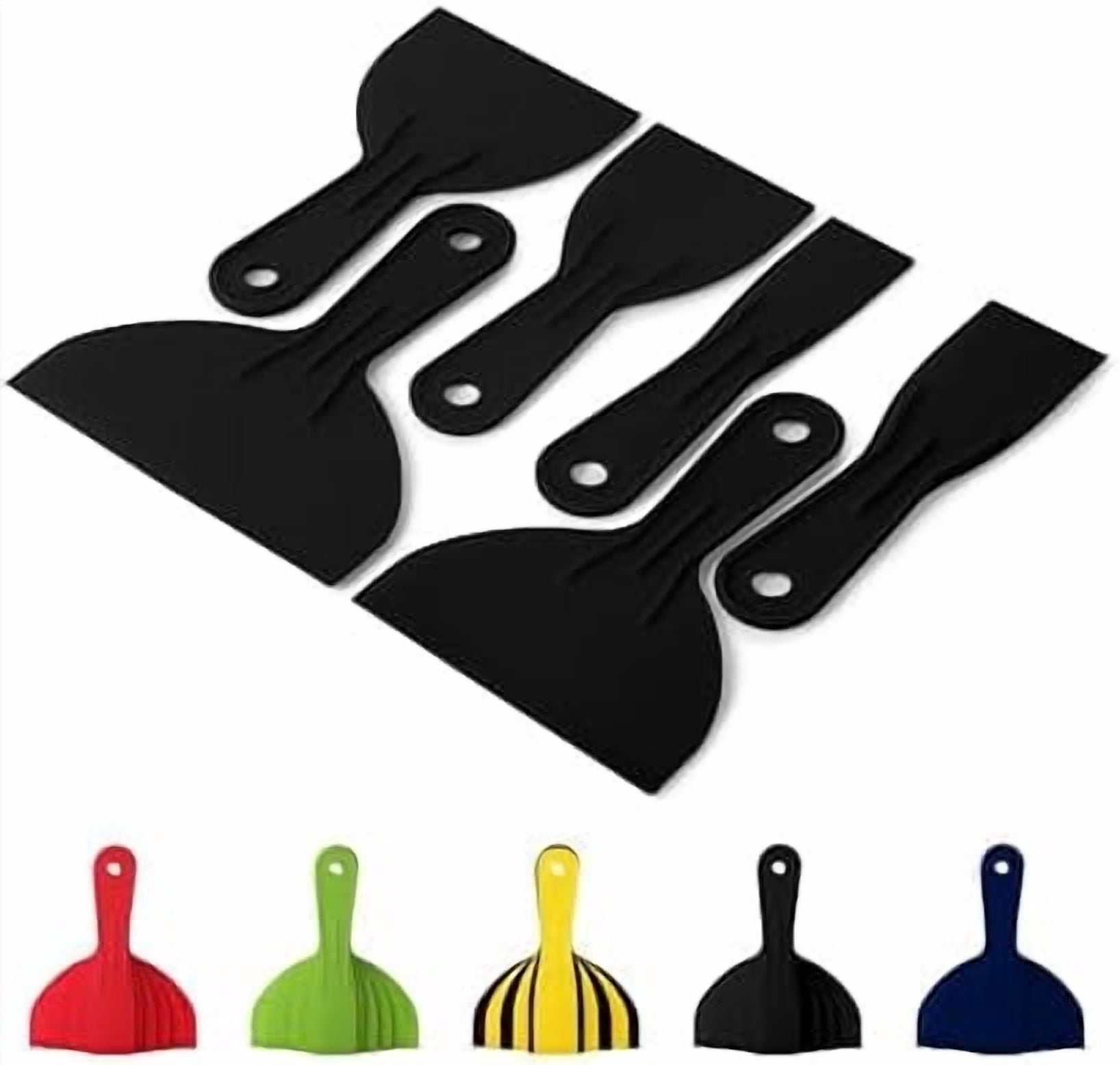 Bates 6 Pack Black Plastic Putty Knife Set - Paint Scraper, Spackle ...