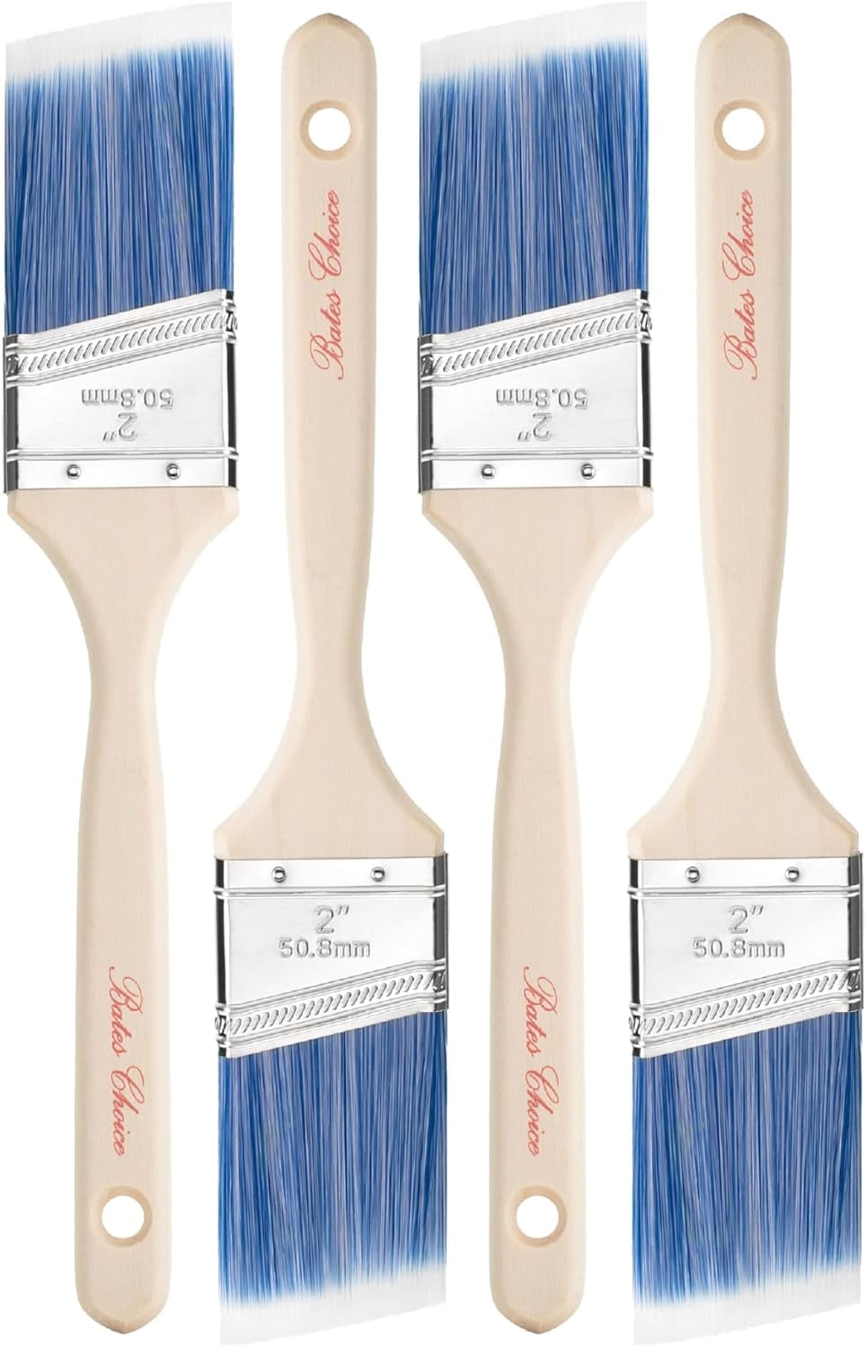 Bates- Angle Paint Brushes for Walls and Trim, 2 Inch, 4 Pack, Treated ...