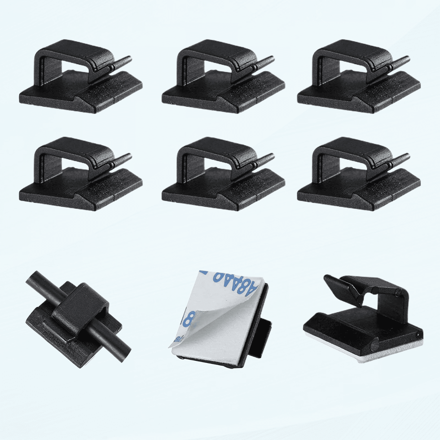 Bates- Cable Clips, 30 Pack, Black, Cable Clip, Wire Holders, Cord ...