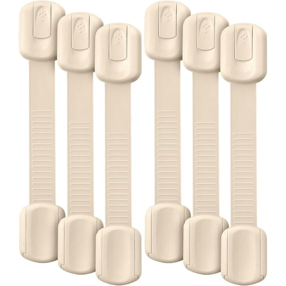 Bates- Child Safety Strap Locks, 6 Pack, Cream, Baby Cabinet Locks ...