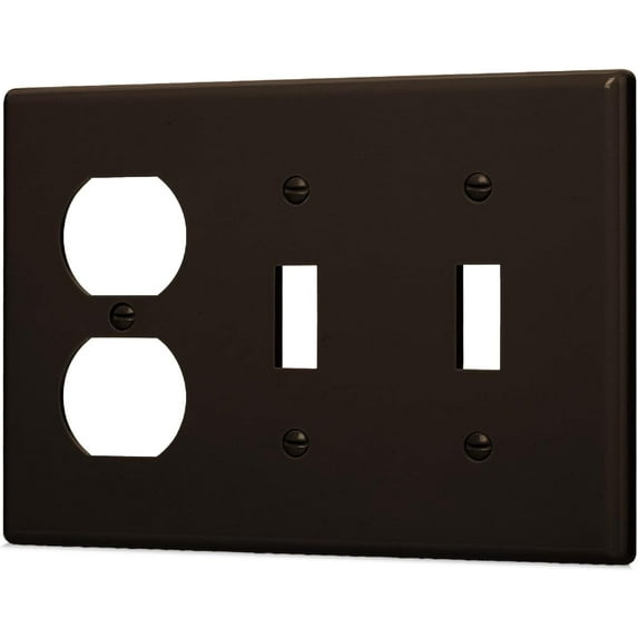 Bates- Combination Wall Plate, 4.5"x6.4", Double Toggle Switch/Single ...