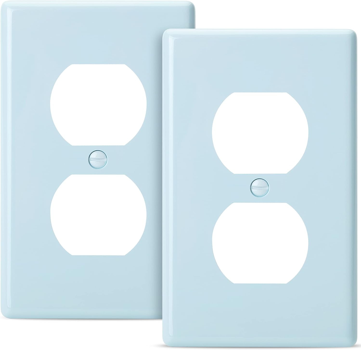 Bates- Unbreakable Blue Duplex Receptacle Wall Plates, Electric Outlet ...