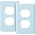 Bates Duplex Receptacle Wall Plates, 2pk, Blue Outlet Cover Plates ...