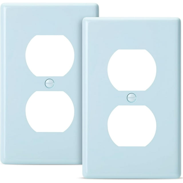 Bates- Unbreakable Blue Duplex Receptacle Wall Plates, Electric Outlet ...