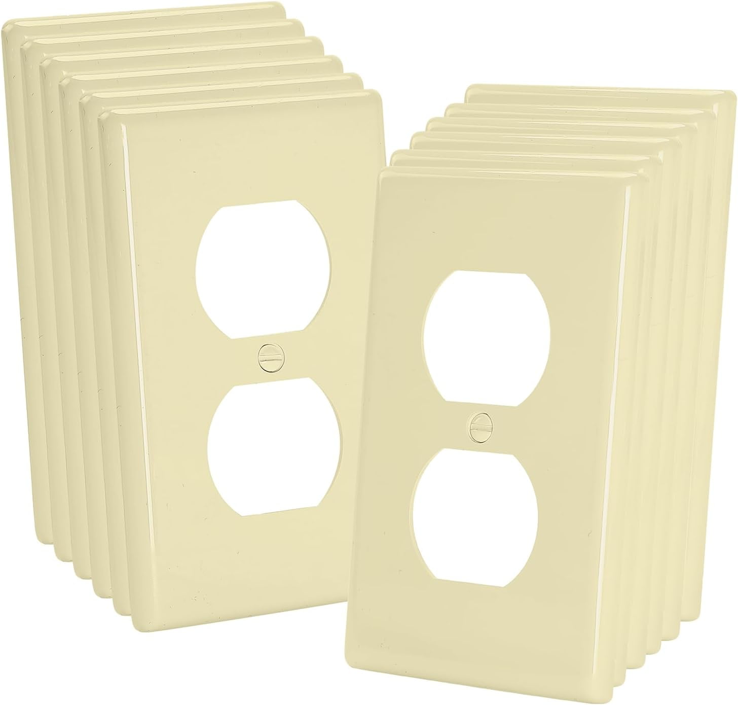 Bates- Duplex Wall Plate, 12 Pack, Ivory Outlet Covers Wall Plate, Wall ...