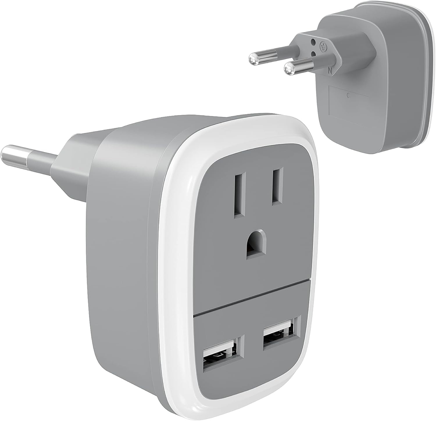 Bates- EU/USA Power Adaptor, Travel Plug with USB, Compatible in Italy ...