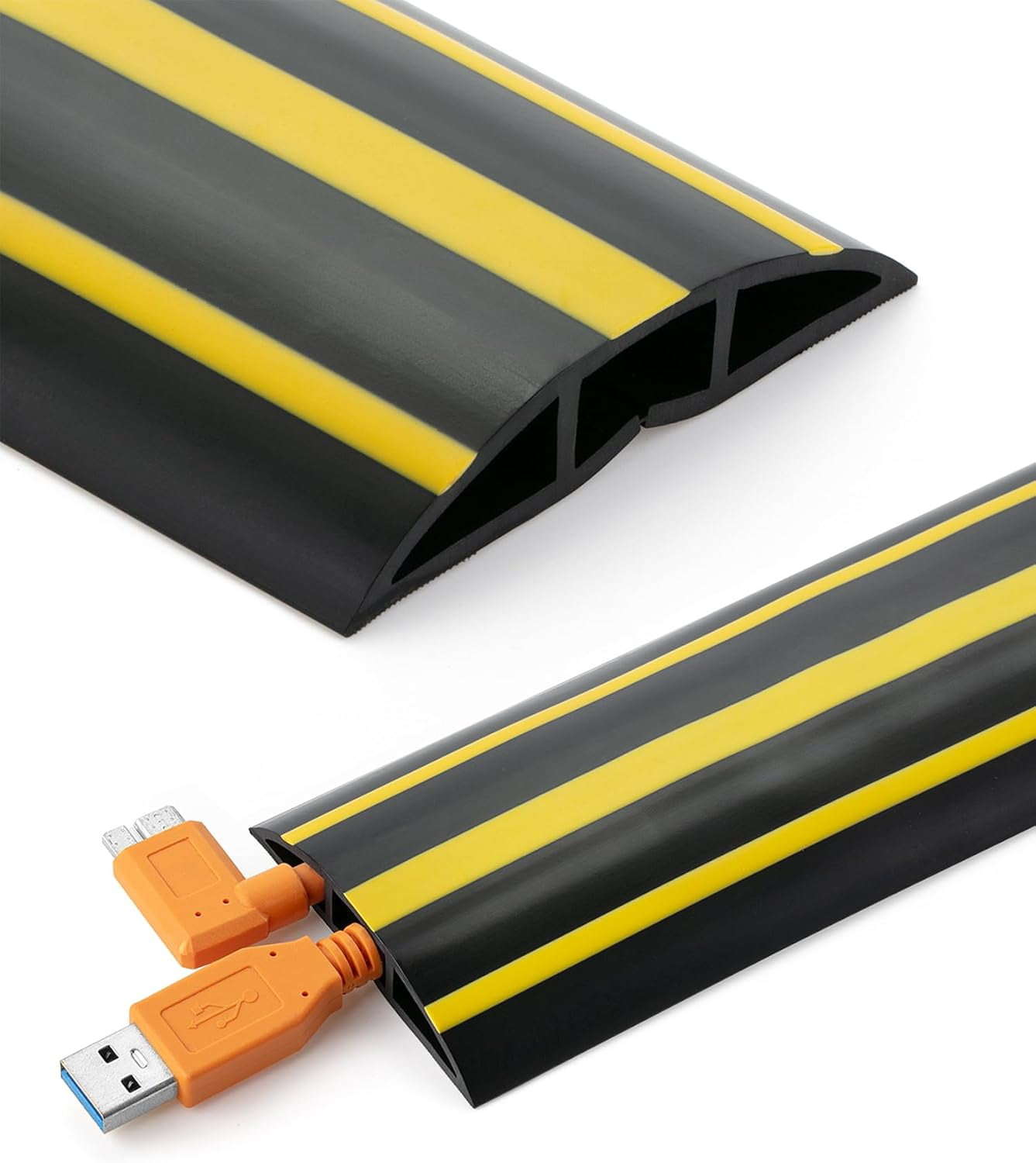 Bates- Floor Cord Cover, 6ft Cable Cover, Black & Yellow Extension Cord ...