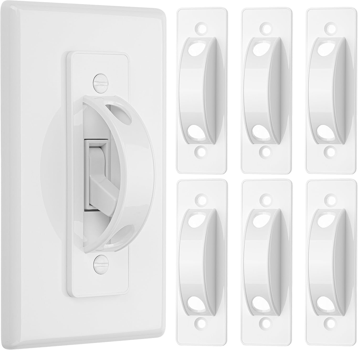 Bates- Light Switch Guard Cover, 6 Pack, White, Toggle Switch Cover ...