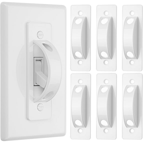 Bates- Light Switch Guard Cover, 6 Pack, White, Toggle Switch Cover ...