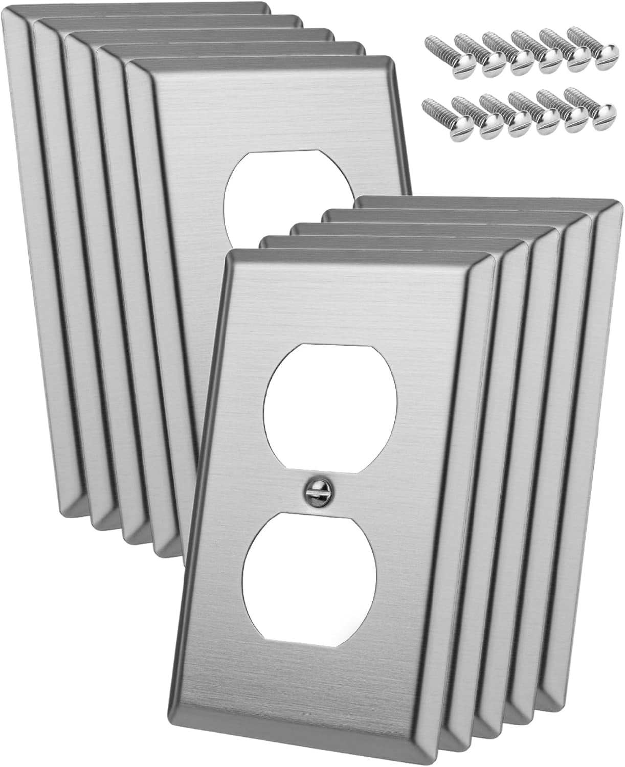 Bates- Metal Duplex Receptacle Wall Plate, 4.5" x 2.76"/Standard Size ...