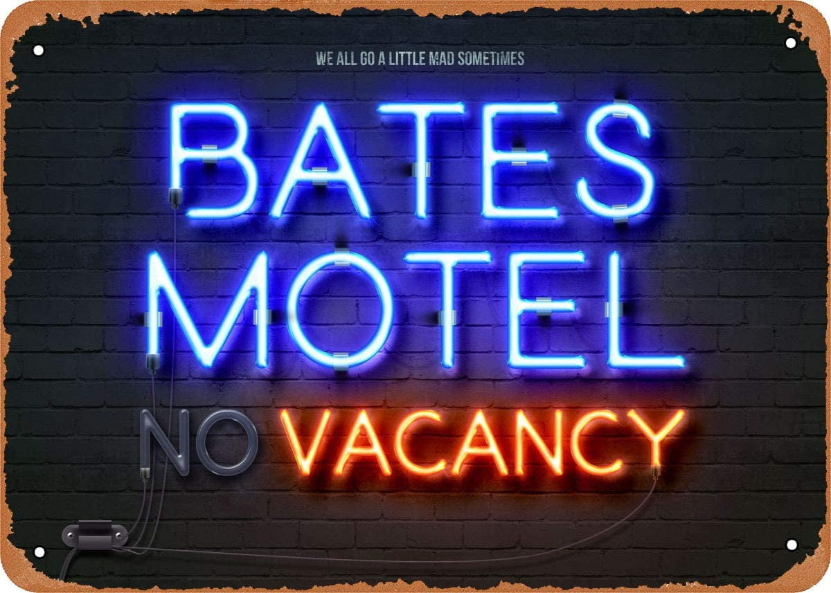 Bates Motel Neon Signs 8 x 12 Inches - Vintage Metal Tin Sign for Home ...