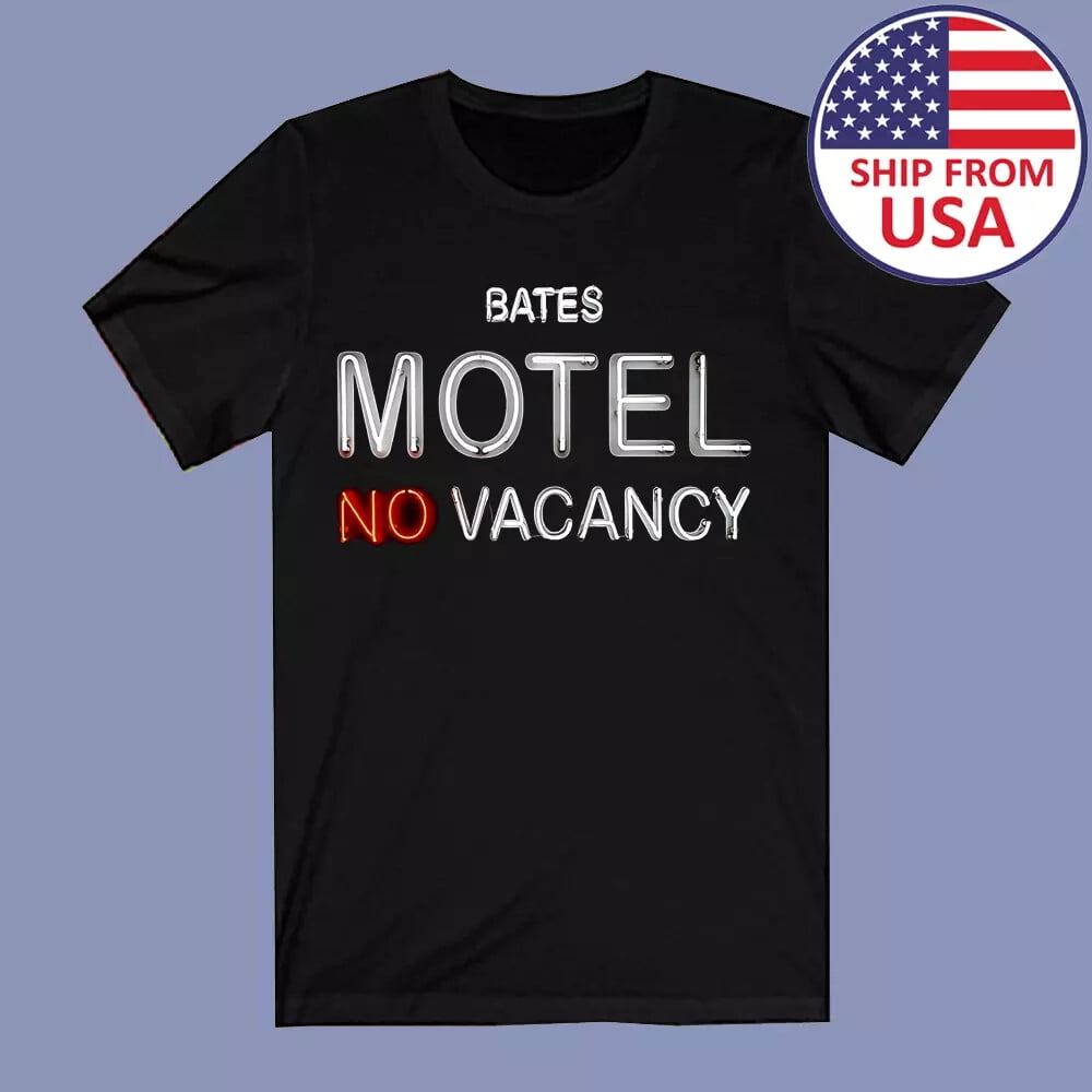 Bates Motel No Vacancy Black T-Shirt Short Sleeve Unisex Tee S-5XL ...