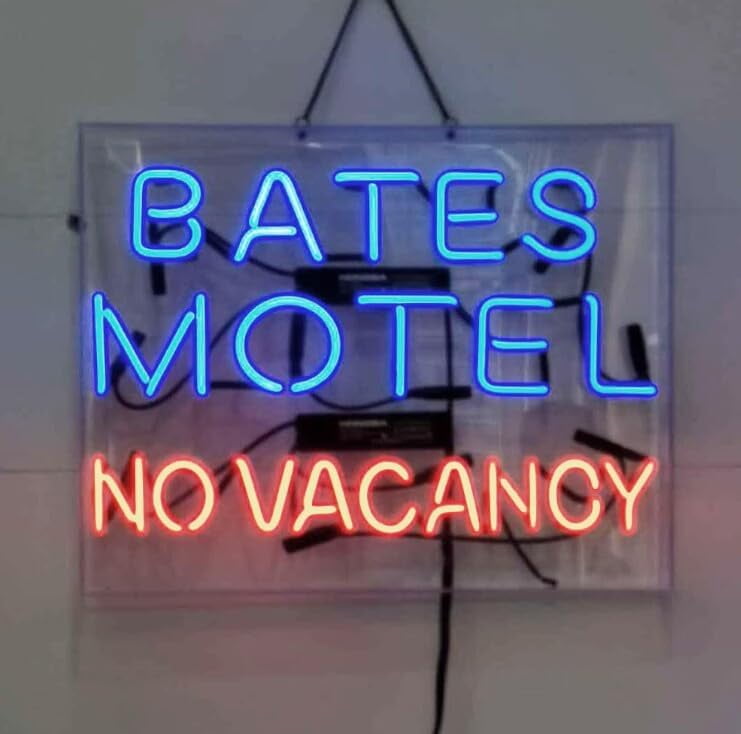 Bates Motel No Vacancy Neon Sign Acrylic Box Real Glass For Beer Bar ...