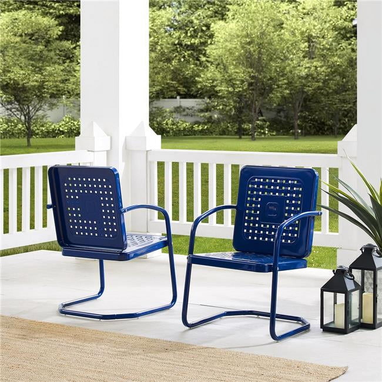 Bates Outdoor Metal Chair Set, Navy - 2 Piece - Walmart.com