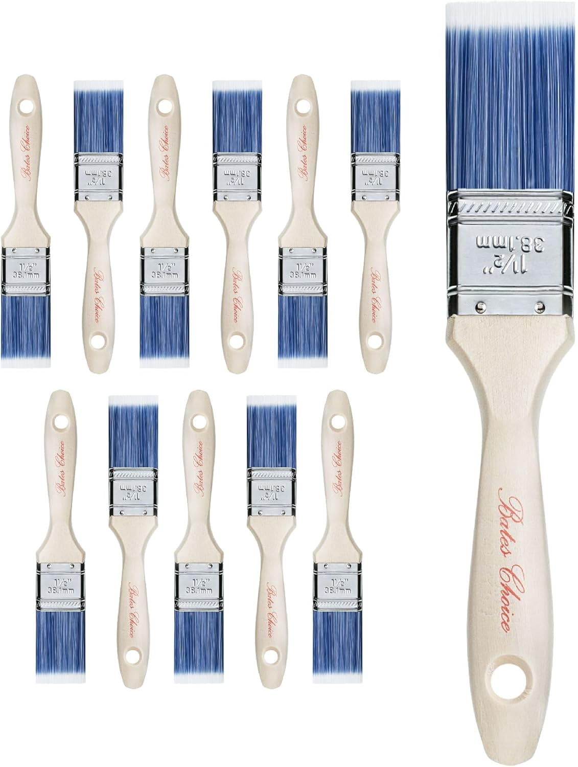 Bates- Paint Brushes, 1-Inch, 12 Pack, Treated Wood Handle, Paint ...