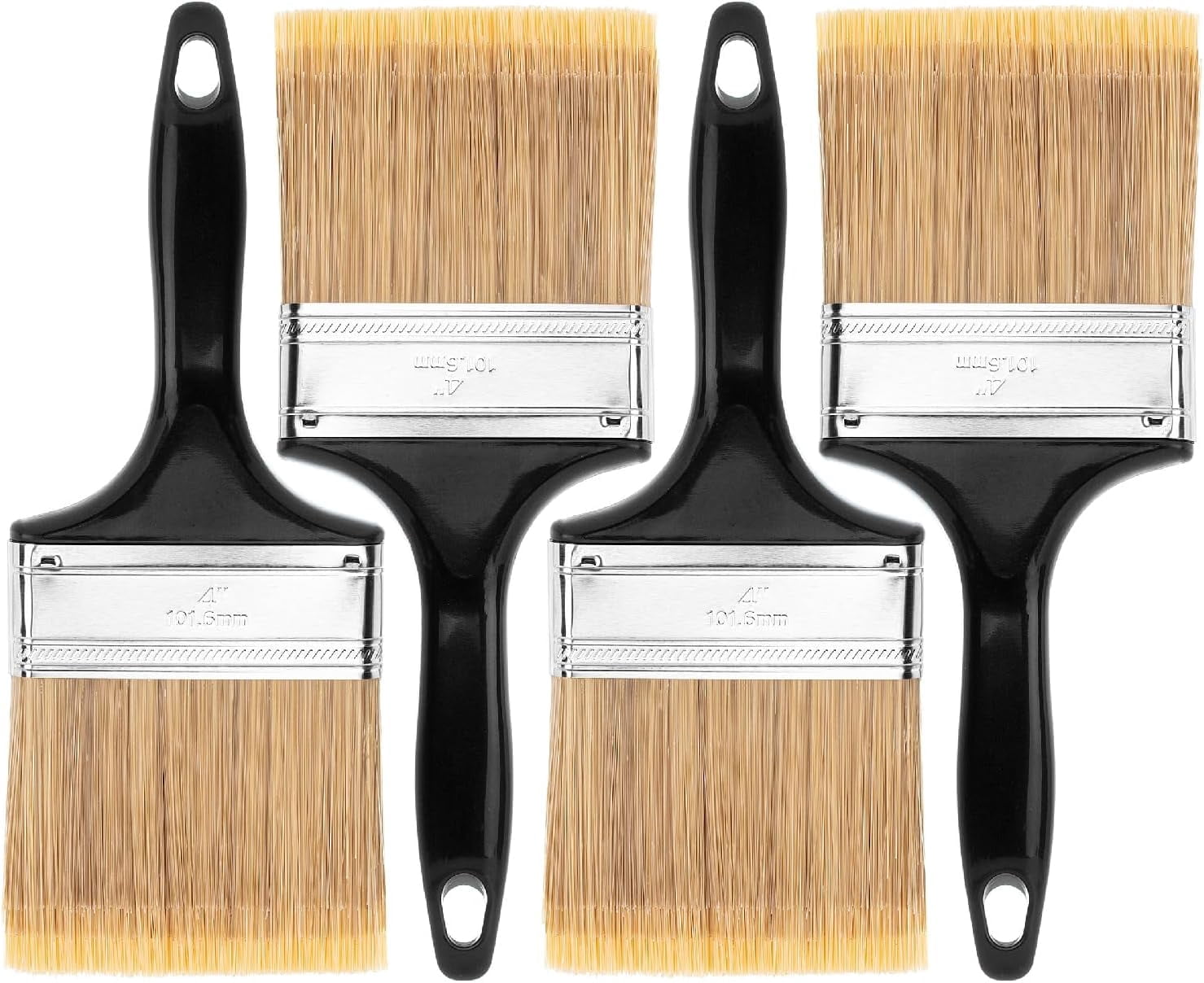 Bates- Paint Brushes, 4-Inch, 4 Pack, Flat Paint Brushes for Walls ...