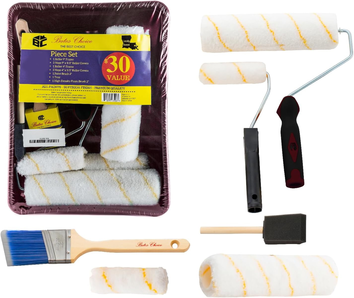 Bates- Paint Tray Set, 11 pcs, Paint Roller Kit - Walmart.com