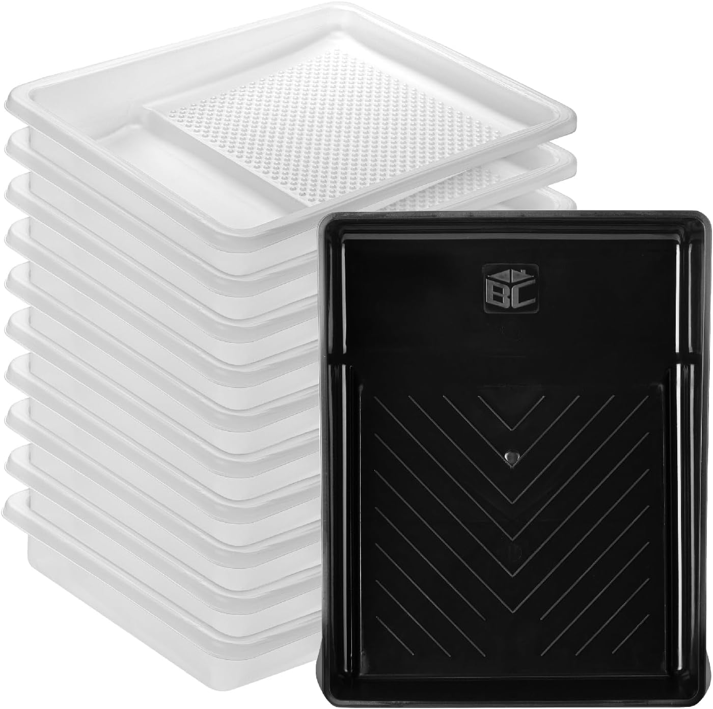 Bates- Paint Tray Set, 9-Inch, 11 pcs, Plastic Paint Tray with 10 Tray ...