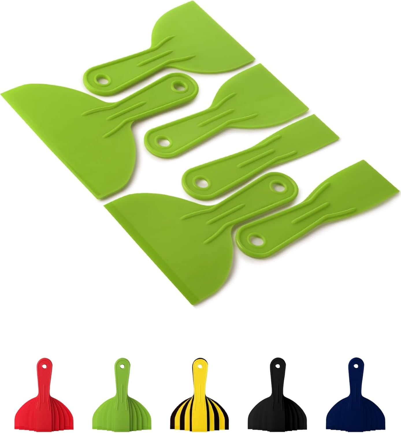 Bates Plastic Putty Knife Set, 6 Pack - Green, Paint Scraper, Spackle ...