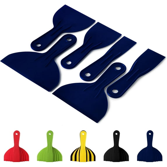 Bates Putty Knife - 6 Pack, Navy Blue Plastic Spackle Tool Set ...