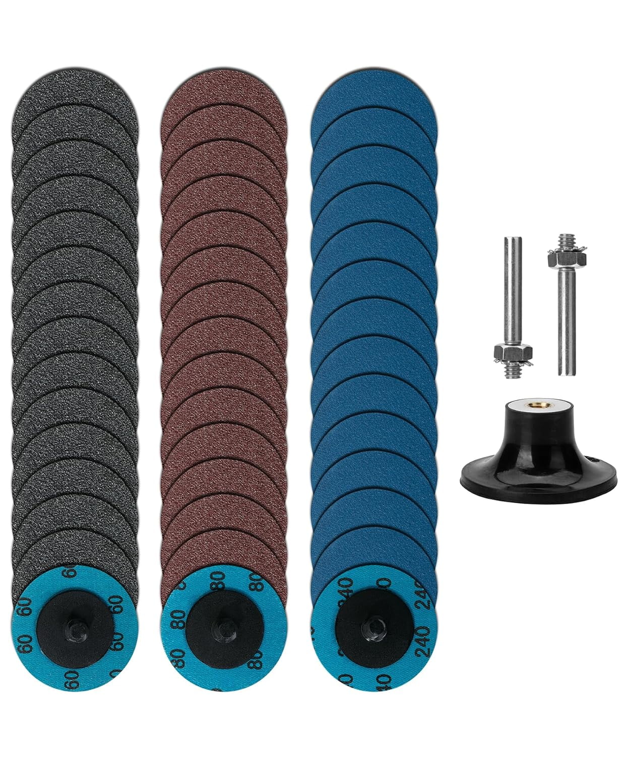 Bates- Quick Change Sanding Discs, 47 pcs, 2-Inch, 1/4” Holder ...