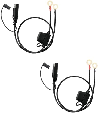 Bates- SAE Battery Connector, 2 Pack, 2 FT, SAE to O Ring Terminal ...