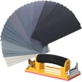 Bates Sand Paper with Handle, 36 Sheets, 12 Grits Waterproof Silicon ...