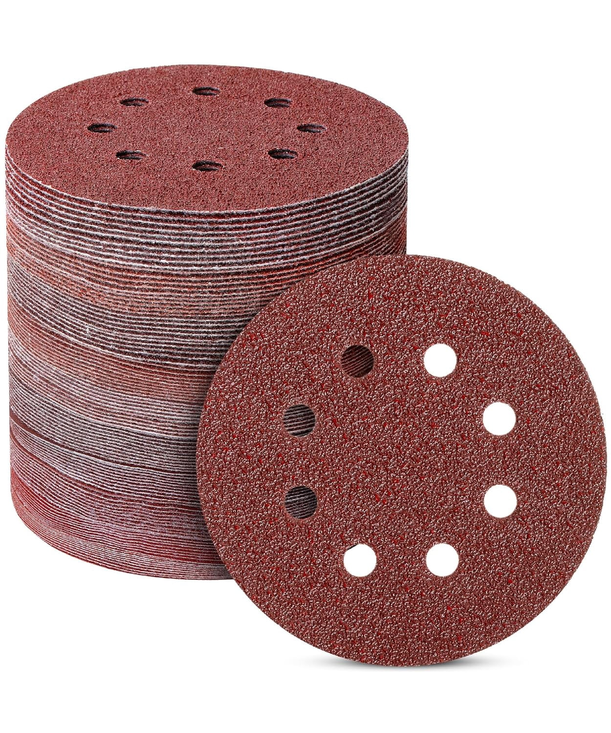 Bates- Sanding Discs 5 Inch 8 Hole, 100 Pack, Assorted Grits 40 60 80 ...