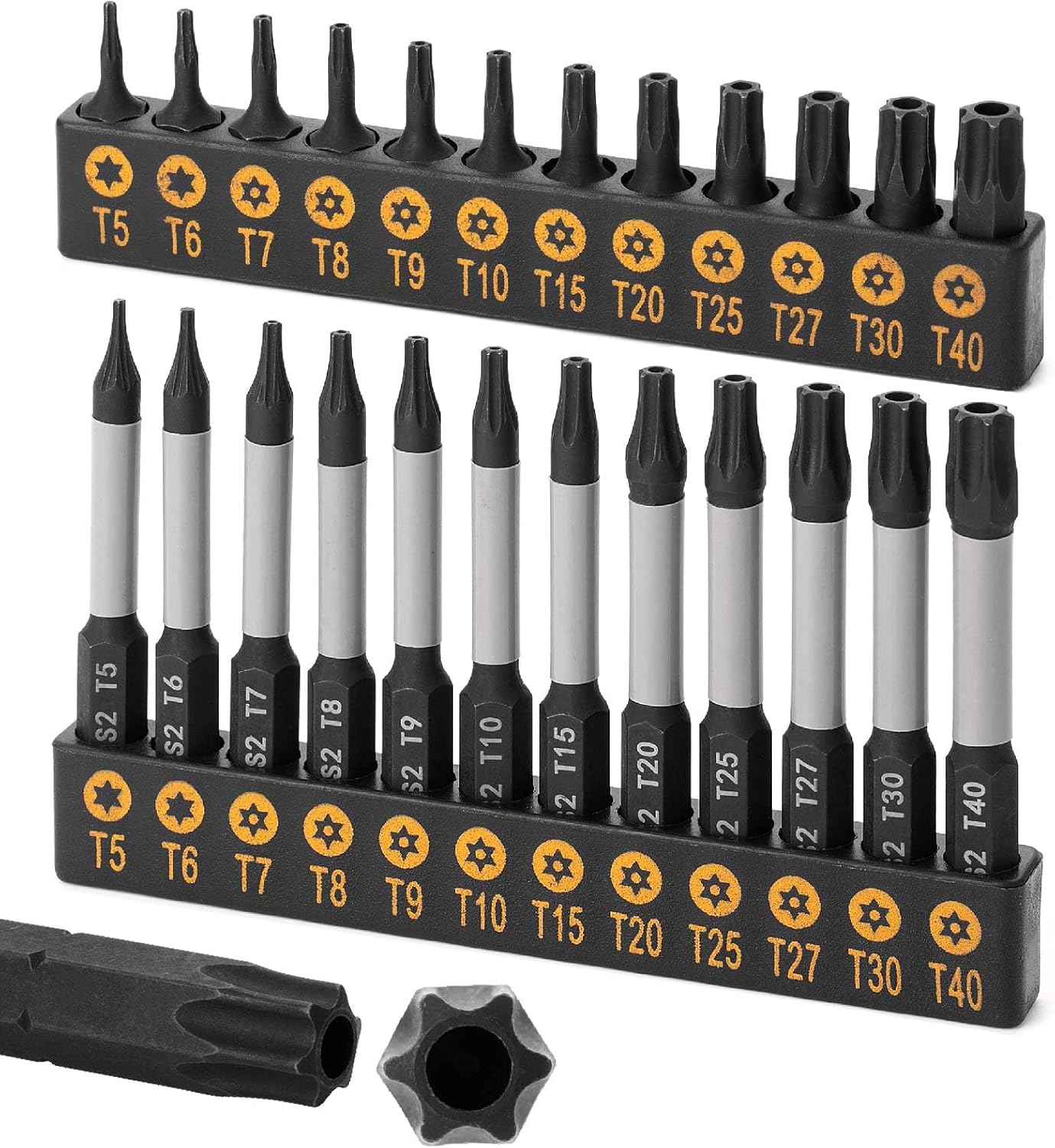 Bates- Torx Bit Set, 24 pcs, T5-T40, Tamper Resistant Torx Set, Torx ...