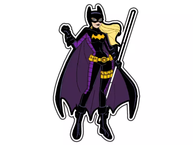 Batgirl Animated Style Waterproof Sticker Phone Decal Water Bottle ...