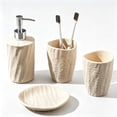 Bath Accessories Set Yellow 4-Piece Resin Stone Look Organizer ...